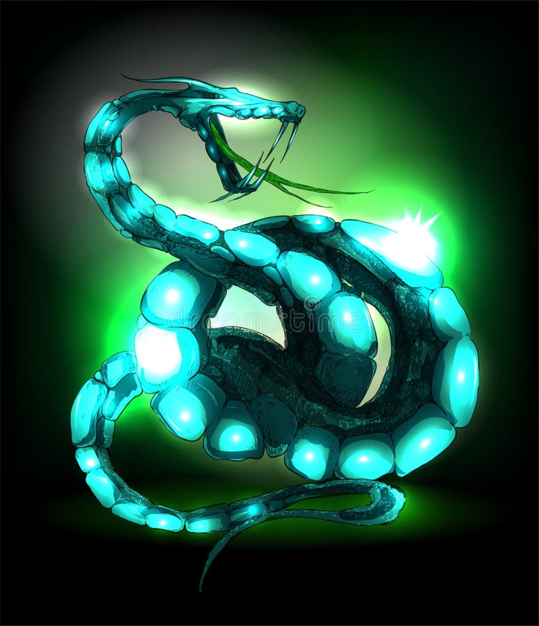 Bright Shiny Green Snake, Vector Graphic Illustration Stock Vector ...