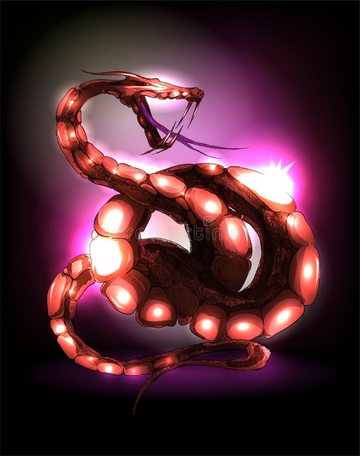 Bright Shiny Snake on a Dark Backdrop Stock Vector - Illustration of ...