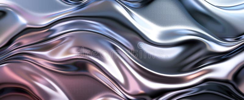 Bright Shiny Wavy Pattern, Glossy Liquid Metal Waves Background ...