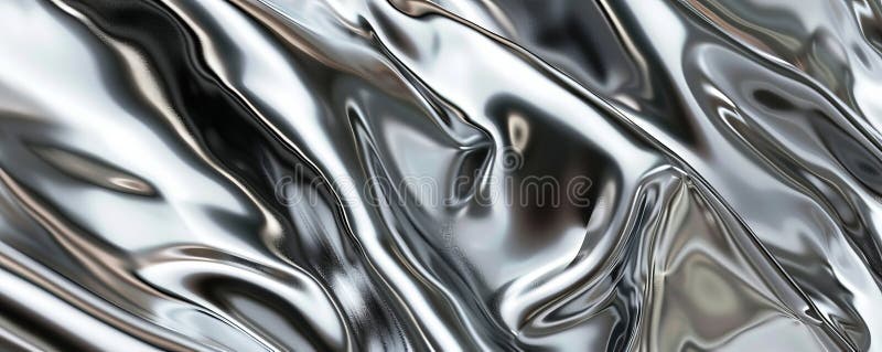 Bright Silver Background Polished Mirror Like Surface Reflects Stock ...