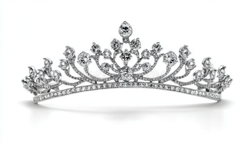 A Bright Silver Crown with Complex Patterns and Sparkling Stones Stock ...