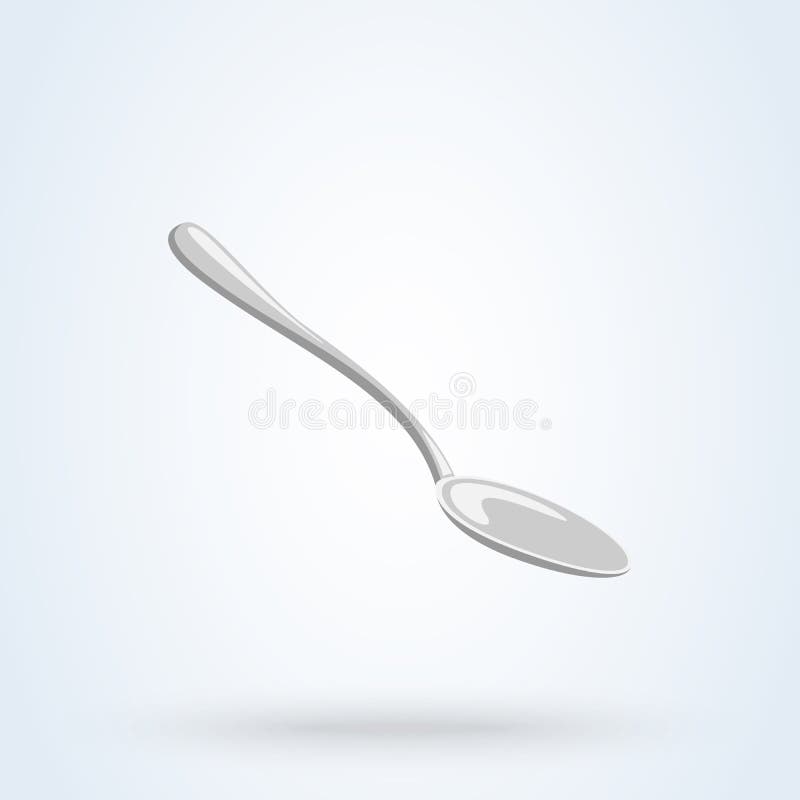 Bright Silver Spoon. Flat Style Vector Illustration Stock Vector ...