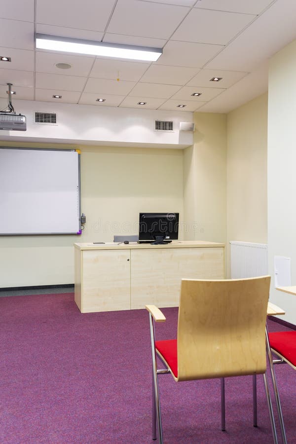 Bright Simple Classroom with Board Stock Image - Image of school, desk ...