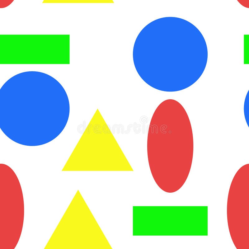 Bright Simple Geometric Shapes on a White Background. Circle, Oval ...