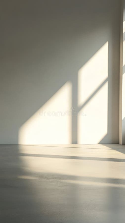 Bright and Simple Interior Space with Natural Light and Shadows Stock ...