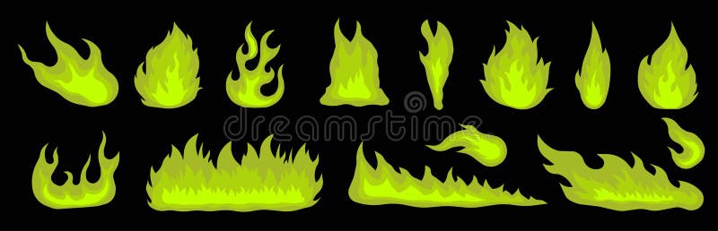 Bright Small and Large Fire. Types of Fire Stock Vector - Illustration ...