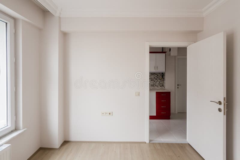 Bright Small Room of New Apartment with One Window Stock Image - Image ...