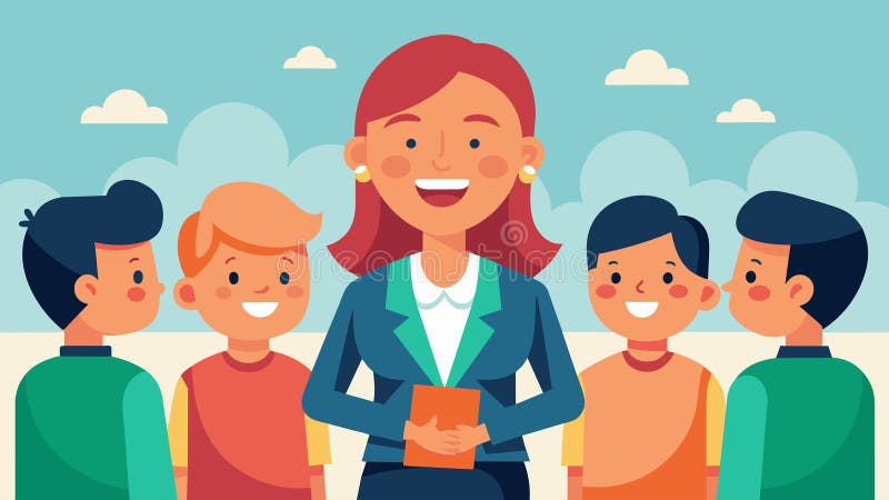 With a Bright Smile and Cheerful Voice the New Teacher Addressed the ...