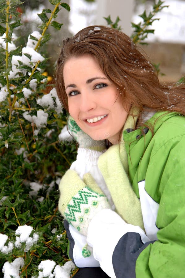 Bright smile on cold day stock photo. Image of jacket - 5238254