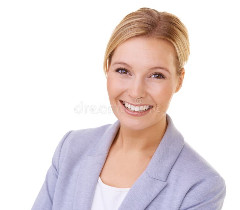 Bright Smiles. a Beautiful Blonde Smiling Widely Isolated on White ...