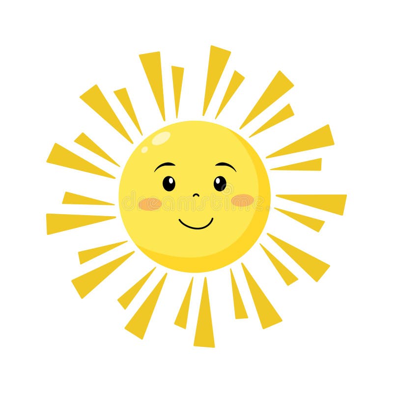 Bright Smiling Sun with Rays Shining in a Cheerful Design Stock Vector - Illustration of smiling ...