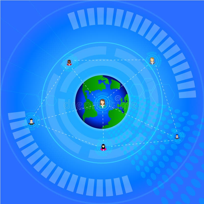 Bright Social Network Connection Design Stock Illustration ...