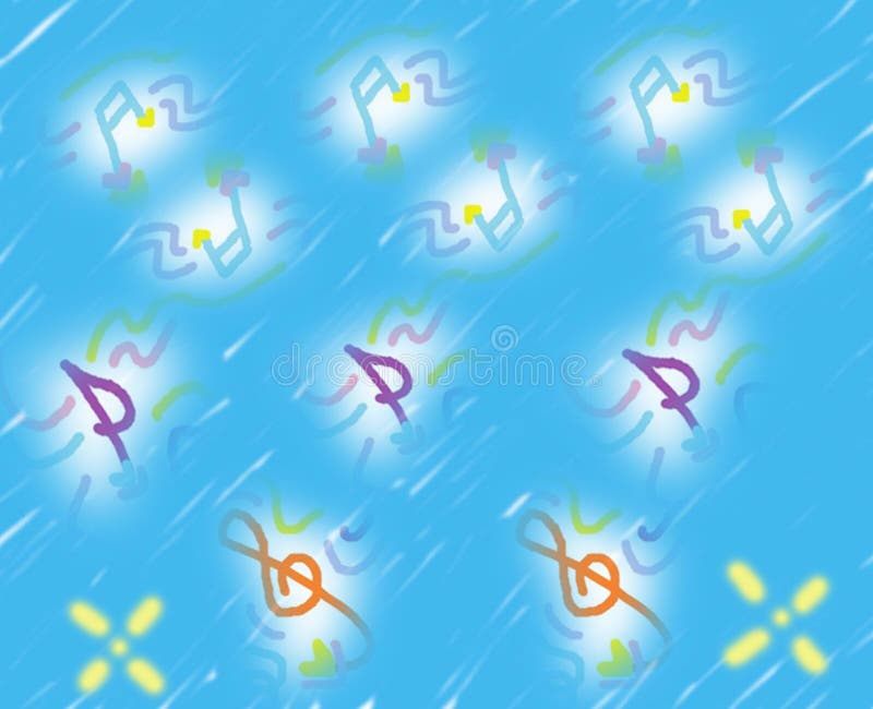 Bright Soft Colorful Musical Notes Design Stock Illustration ...