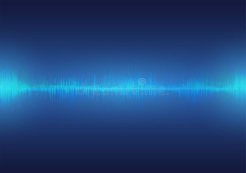 Bright Sound Wave on a Dark Blue. Stock Vector - Illustration of graph ...