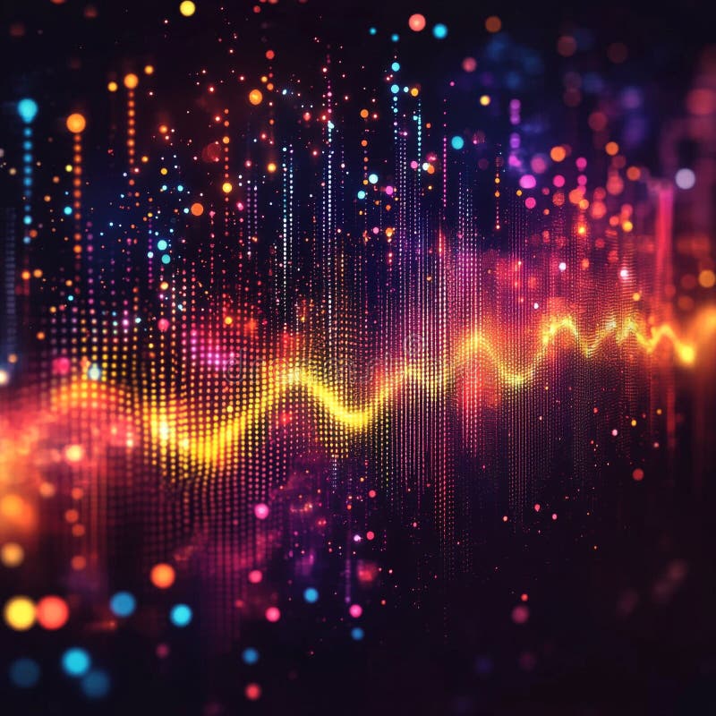 Vibrant Sound Wave Patterns in a Digital Art Creation with Colorful ...