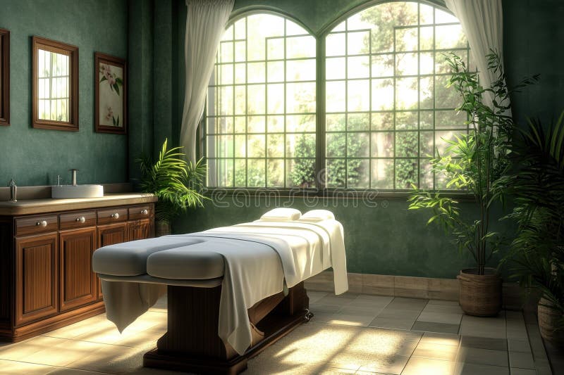 Relaxing Spa Treatment Room with Natural Light and Soothing Ambiance ...