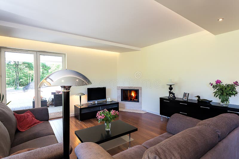 Bright Space - Cosy Living Room Stock Photo - Image of hotel, patterned ...