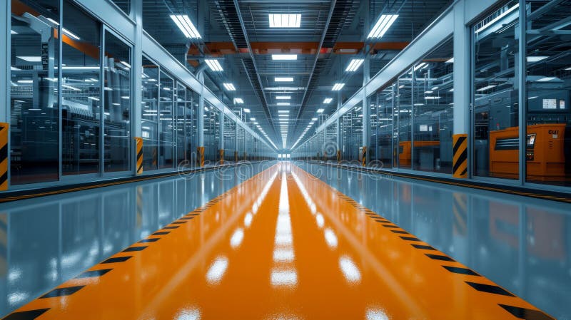 Modern Assembly Line in a High-Tech Manufacturing Facility Stock ...