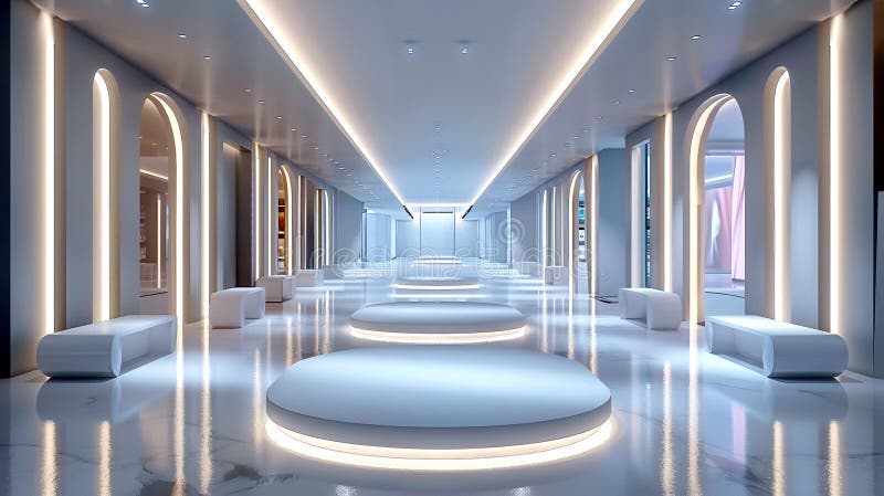 Modern Minimalist Interior Design of a Spacious Exhibition Hall with ...