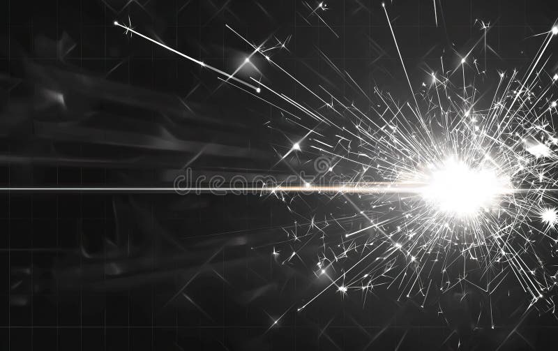 Bright Spark Generated from a Burst of Light Against a Dark Background ...