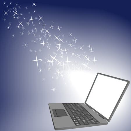 Bright Sparkle Shine Laptop Computer Screen Stock Vector - Illustration ...