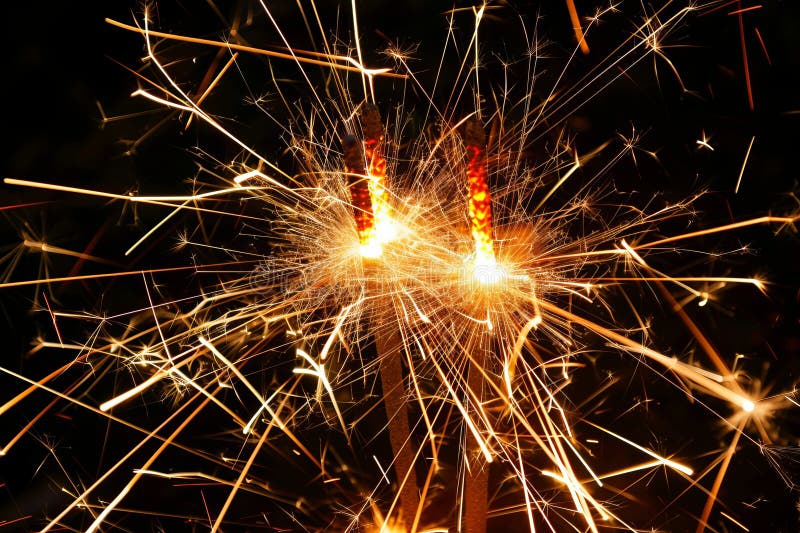 Bright Sparkler Sticks Creating Dazzling Burst of Light and Sparks in ...
