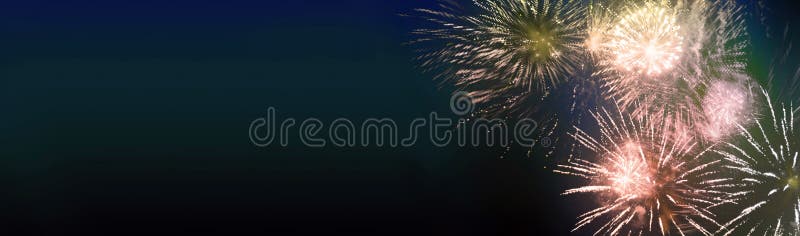 Bright Sparkling Fireworks Banner Stock Photo - Image of party, colors ...