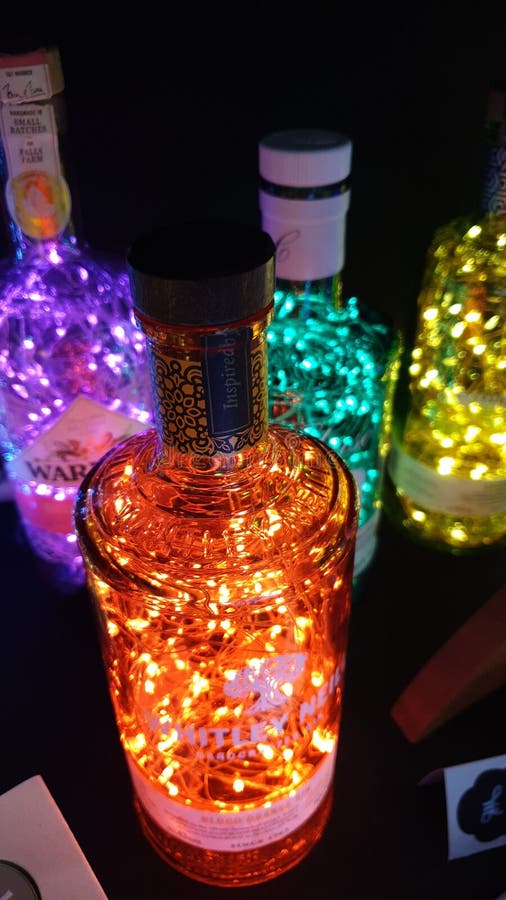 Bright and Sparkling Inside a Bottle Stock Image - Image of purple ...