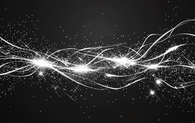 Bright Sparkling Lines of Light Create Enchanting Patterns Against a ...