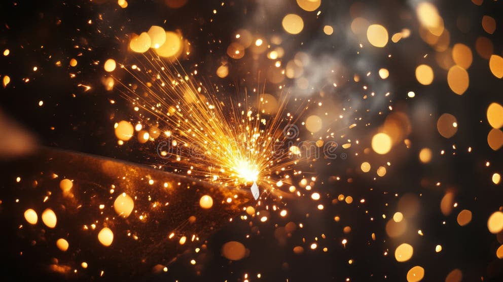 Bright Sparks Exploding during Metalwork Welding Stock Illustration ...