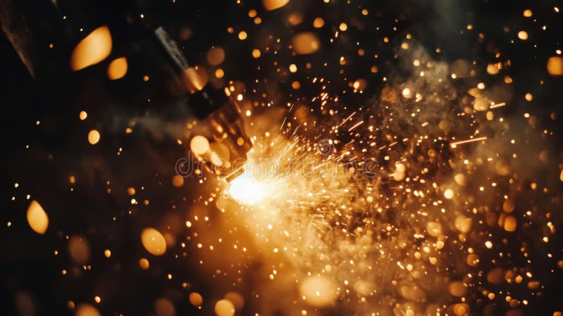 Bright Sparks Exploding from Welding Torch Stock Illustration ...