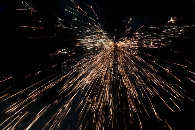 Sparks From A Metal Cutting Machine Stock Image - Image of power ...