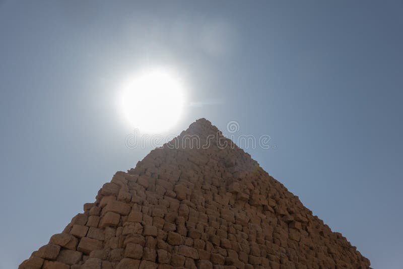 Bright Sphere of the Sun Next To an Old Pyramid in Sudan Stock Photo ...