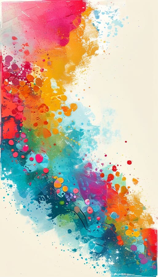 Bright Splashes of Color Cascade in a Vibrant Abstract Display Stock ...