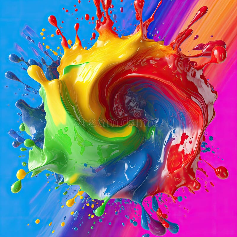 Streaks and Splashes of Colored Paint Stock Illustration - Illustration ...