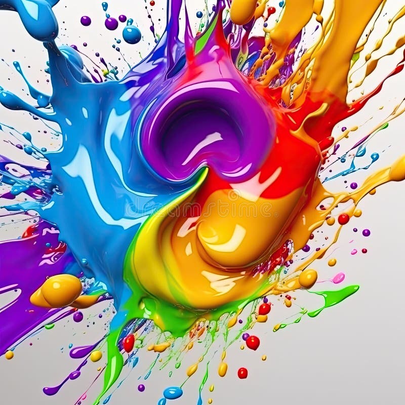 Streaks and Splashes of Colored Paint Stock Illustration - Illustration ...