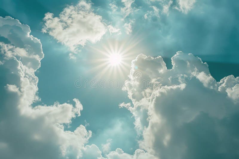 A Bright Spot of Sunlight Shining through Cloudy Skies Stock Image ...