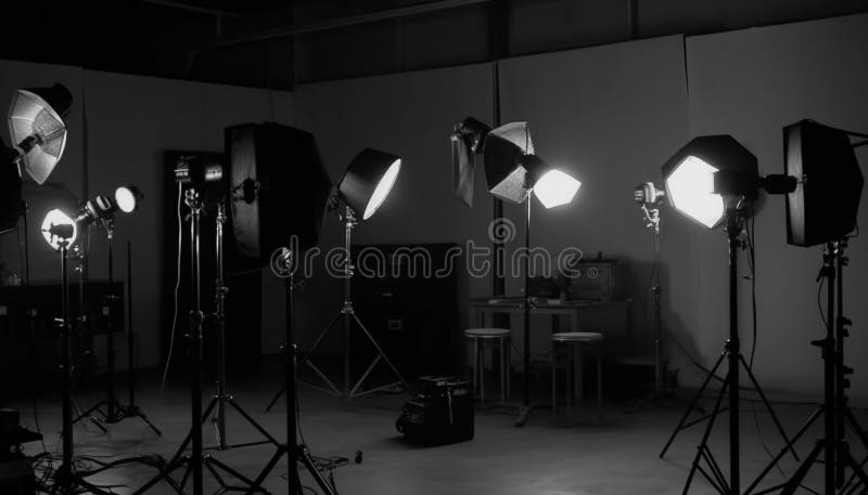 Bright Spotlight Illuminates Empty Stage for Performance Generated by ...