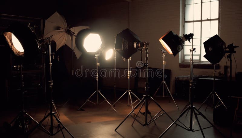 Bright Spotlight Illuminates Empty Stage for Performance Generated by ...