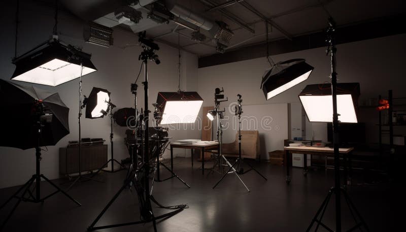 Bright Spotlight Illuminates Empty Stage for Performance Generated by ...