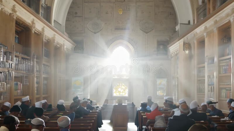 A Bright Spotlight Illuminates an Empty Wooden Stage in a Dark Theater ...