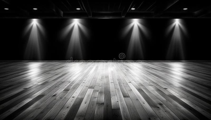 Bright Spotlight Illuminates Modern Stage in Empty Performance Space ...