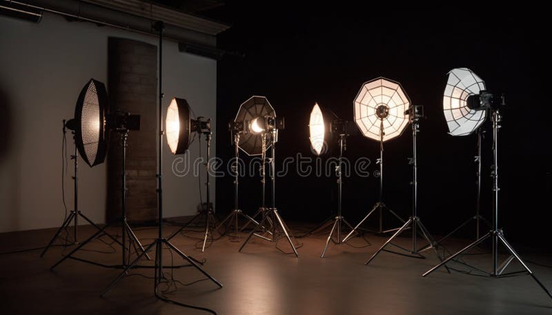 Bright Spotlight Illuminates Modern Stage Theater Performance Space ...