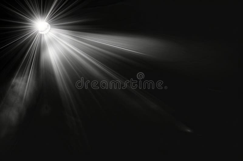 Bright Spotlight Illuminating Darkness with Radiating Light Beams Stock ...