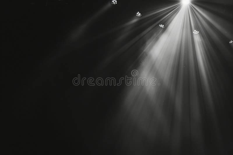 Bright Spotlight Rays Shining in Dark Theater Stage Environment Stock ...