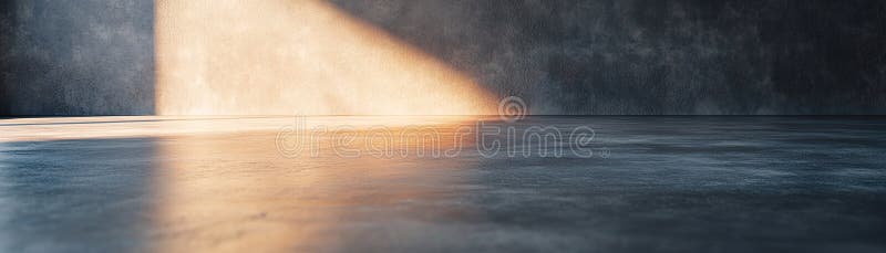 Bright Spotlight Shines on a Polished Black Floor, Creating a Striking ...