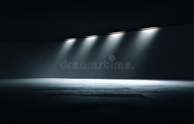 A Bright Spotlight is Shining Down on an Empty Stage in a Dark Room ...