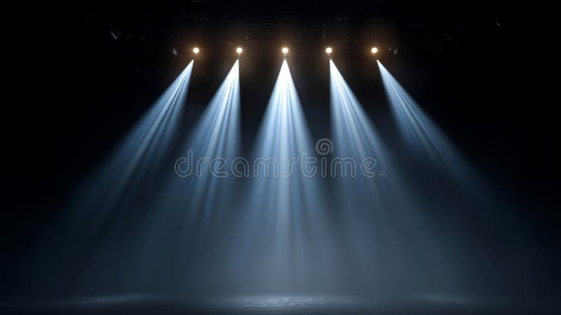 Bright Spotlights Illuminating an Empty Stage in a Dark Theater during ...
