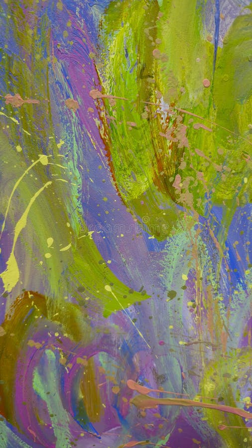 Bright Spots of Splashed Paint on a Concrete Wall. Colorful Decorative ...