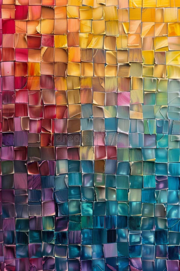 Bright Square Pattern in Rainbow Shades Stock Photo - Image of creative ...